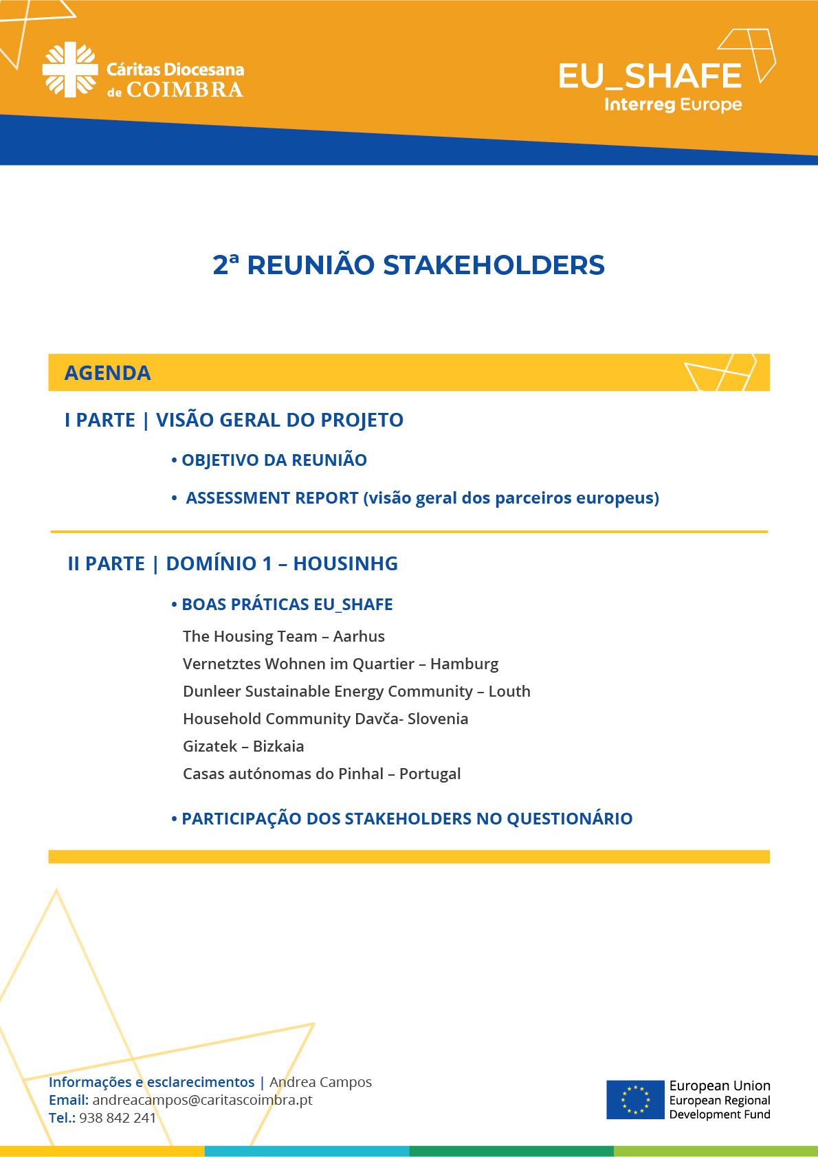 Cáritas de Coimbra vai realizar a 2ª Reunião de Stakeholders do projeto ...